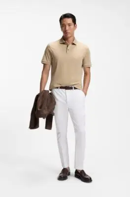 BOSS Mercerized-cotton Polo Shirt - Light Beige