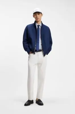 Hugo Slim-fit Chalk-striped Virgin Wool Zip-up Jacket