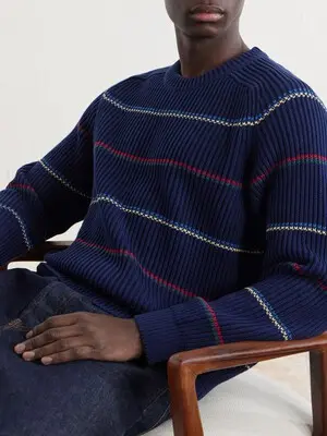 NOAH Ribbed Cotton Striped Sweater