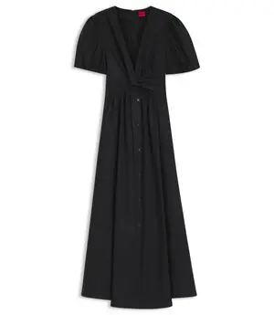 Hugo Maxi Dress With Twist Front And Balloon Sleeves