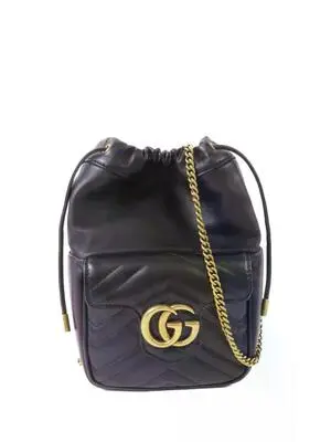 Gucci Gg Marmont Matelassé Bucket Bag - Black