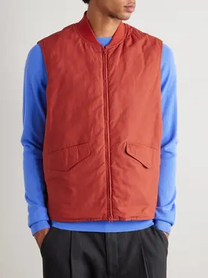 Sid Mashburn Cashpad Waxed Cotton-poplin Gilet