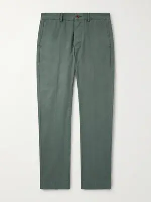 Sid Mashburn Field Straight-leg Garment-dyed Cotton-twill Trousers
