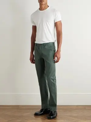 Sid Mashburn Field Straight-leg Garment-dyed Cotton-twill Trousers