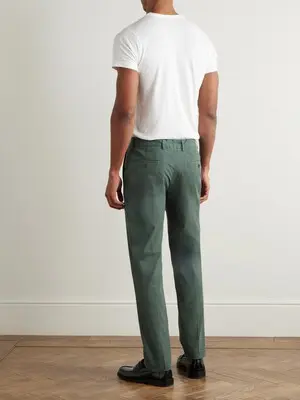 Sid Mashburn Field Straight-leg Garment-dyed Cotton-twill Trousers