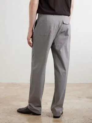 Oliver Peoples Morton Straight-leg Pleated Checked Cotton-blend Suit Trousers