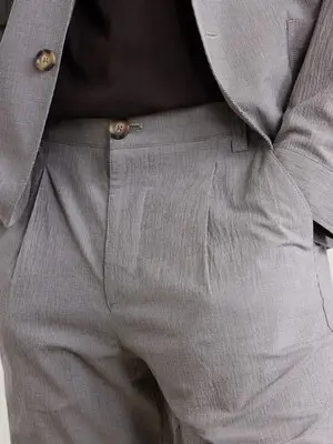 Oliver Peoples Morton Straight-leg Pleated Checked Cotton-blend Suit Trousers