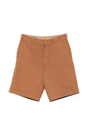 REPLAY Cotton Logo Patch Shorts - Brown