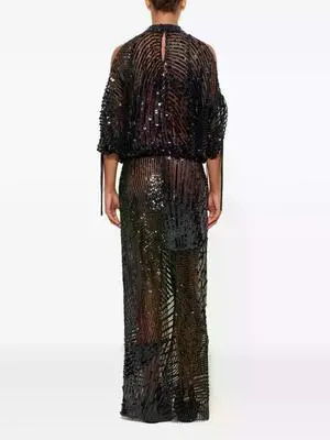 Emilio Pucci Embroidered Maxi Dress With Sequins