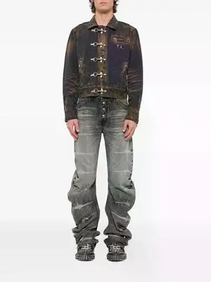 THUG CLUB Distressed Washed Denim Jacket