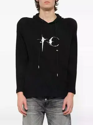 THUG CLUB Bulk Shoulder Waffle-knit Hoodie
