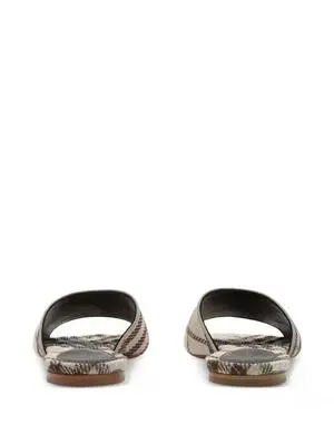 Burberry Checked Flat Sandals