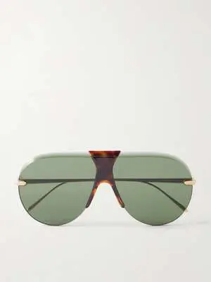 Loewe Tortoiseshell Acetate Aviator Sunglasses - Gold
