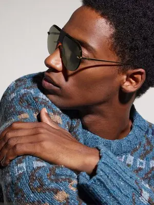 Loewe Tortoiseshell Acetate Aviator Sunglasses - Gold