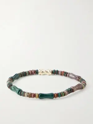Luis Morais 14-karat Gold Agate Beaded Bracelet