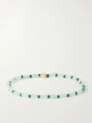 Luis Morais 14-karat Gold And Aventurine Beaded Bracelet