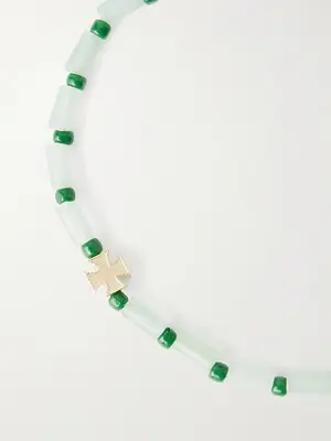 Luis Morais 14-karat Gold And Aventurine Beaded Bracelet