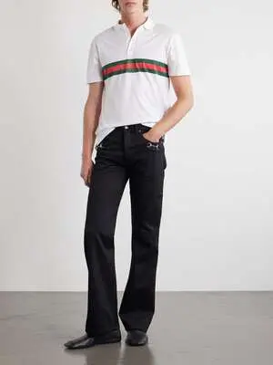 Gucci Logo-print Cotton-jersey Polo Shirt