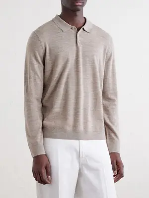 Onia Merino Wool Polo Sweater