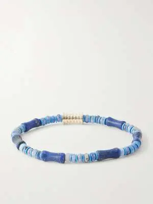 Luis Morais 14-karat Gold Lapis Lazuli Beaded Bracelet