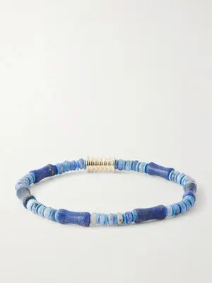 Luis Morais 14-karat Gold Lapis Lazuli Beaded Bracelet