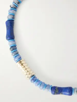 Luis Morais 14-karat Gold Lapis Lazuli Beaded Bracelet