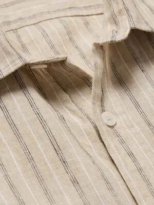 Nn07 Deon 5728 Striped Linen Shirt