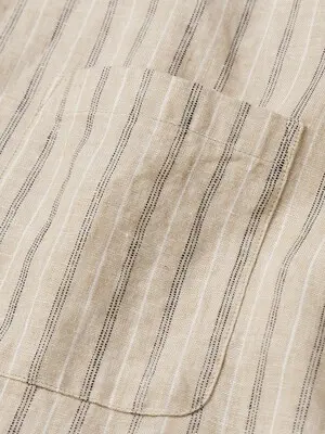 Nn07 Deon 5728 Striped Linen Shirt