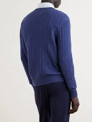 Dunhill Ribbed Cashmere V-neck Sweater