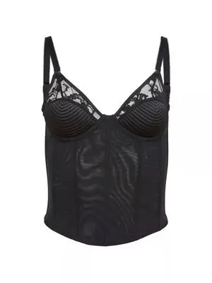 FLEUR DU MAL Lace Bra Bustier - Black