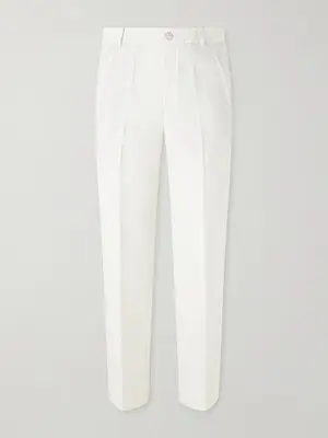 GOD'S TRUE CASHMERE Straight-leg Linen-twill Trousers - White