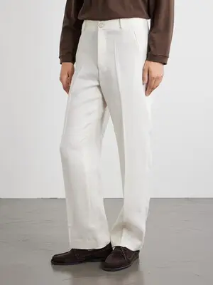 GOD'S TRUE CASHMERE Straight-leg Linen-twill Trousers