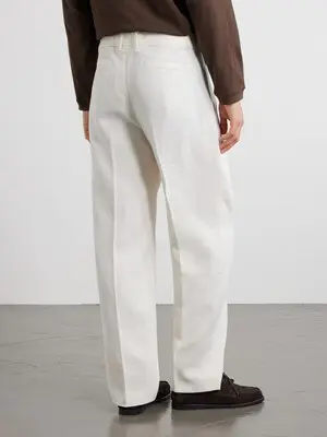 GOD'S TRUE CASHMERE Straight-leg Linen-twill Trousers