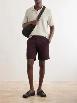 Mr P. Straight-leg Cotton And Linen-blend Bermuda Shorts