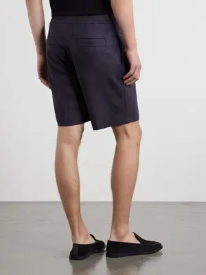 Zegna Oasi Straight-leg Linen Shorts - Blue