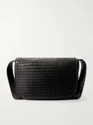 Bottega Veneta Diago Intrecciato Leather Pouch - Black
