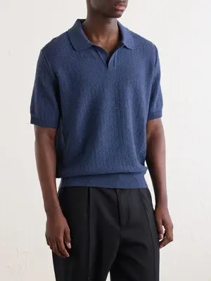 Sunspel Vintage Cotton-mesh Polo Shirt