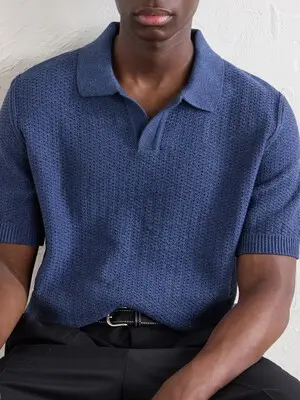 Sunspel Vintage Cotton-mesh Polo Shirt