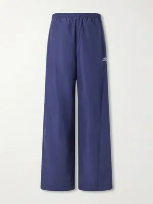 Balenciaga Wide-leg Logo-print Cotton-blend Sweatpants - Blue