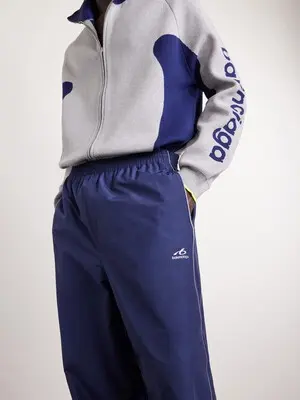 Balenciaga Wide-leg Logo-print Cotton-blend Sweatpants
