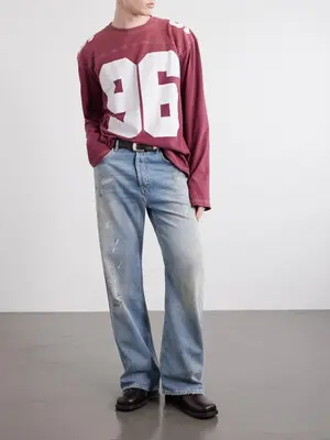 Acne Studios Stain-printed Straight-leg Cotton Jeans