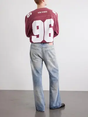 Acne Studios Stain-printed Straight-leg Cotton Jeans