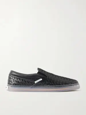 Bottega Veneta Serena Intrecciato Leather Loafers - Black