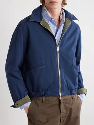 DRAKE'S Cotton Reversible Blouson Jacket