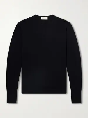 Officine Générale Merino Wool Crewneck Sweater - Black