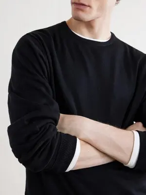 Officine Générale Merino Wool Crewneck Sweater - Black