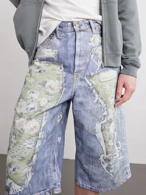 Acne Studios Judda Rose Printed Cotton Shorts
