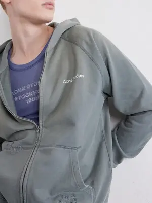 Acne Studios Embroidered Logo Zip Hoodie