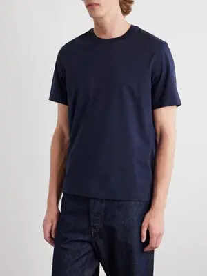 FRAME Supima Cotton-jersey T-shirt - Blue