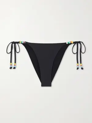 Staud Sisley Beaded Bikini Briefs - Black